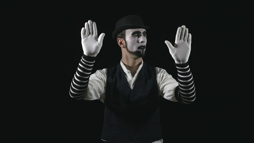 Young Funny Mime Listening To Music And Dancing Stock Footage Video ...