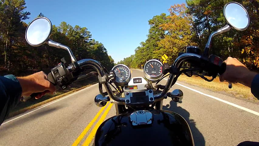 The Point Of View Of A Motorcycle Rider On A Rural Road In South ...