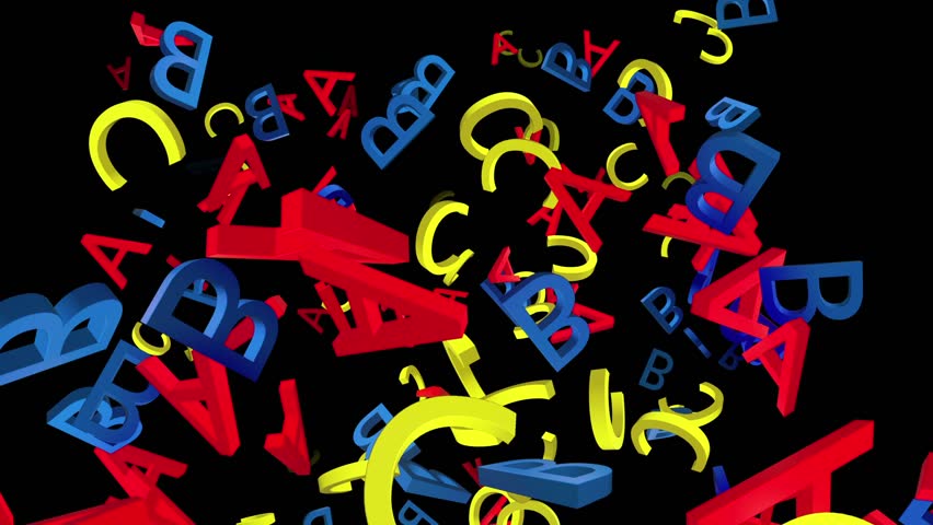 Falling Letters A,b,c On Black Stock Footage Video (100% Royalty-free ...