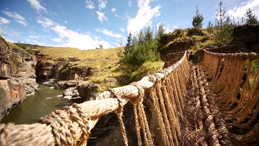 PERU: Inca Grass Bridge Q'Eswachaka Over The River Apurimac In The ...