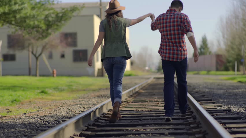 Walking on the railroad tracks image - Free stock photo - Public Domain ...