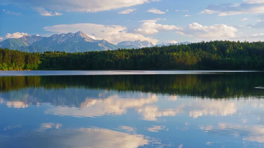 Stock video of cinemagraph. summer nature mountain forest lake ...