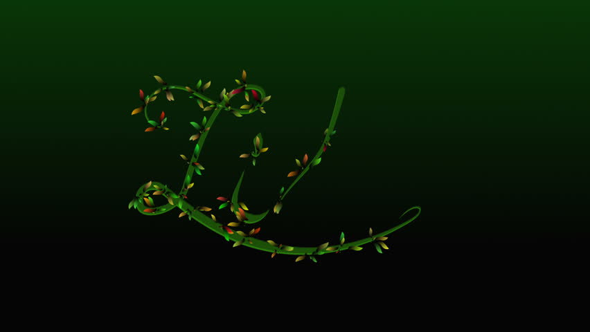 Animation Of Growing Vine Spelling The Name Life With Black Background ...