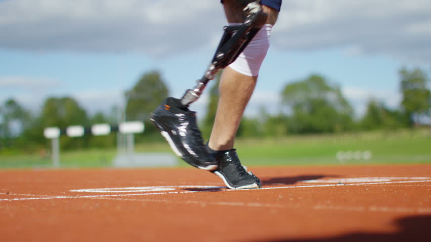 Stock video of 4k disabled athlete with prosthetic leg | 15237787 ...