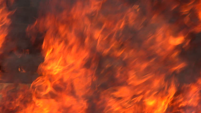 The Fire Raging Outside. Bright Stock Footage Video (100% Royalty-free ...