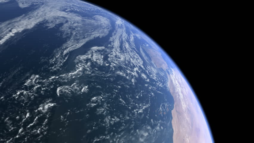 A Slowly-rotating, High-resolution Earth In Space. Right-justified ...