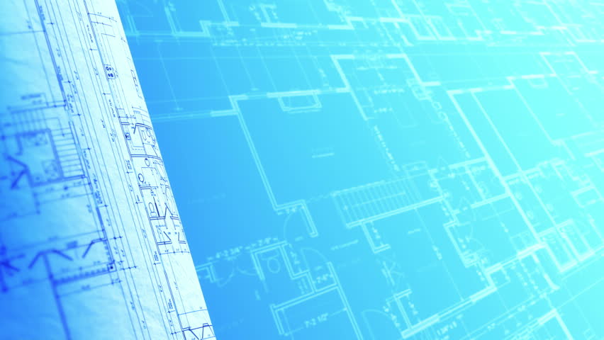 Blueprint Animated Loop. House Plan Background. Stock Footage Video ...