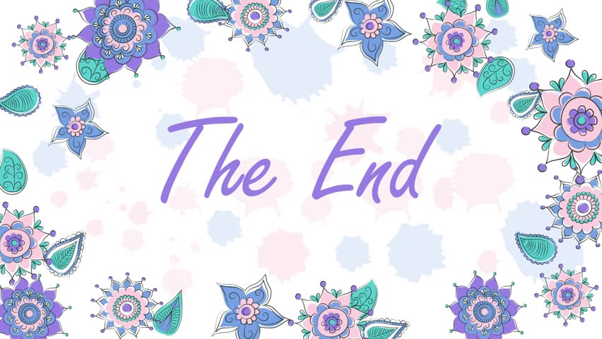 Stock video of animation of end title. moving flowers | 15769987 ...