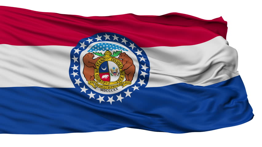 Missouri Flag Isolated Realistic Animation Stock Footage Video (100% ...
