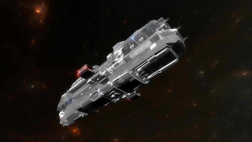 Computer Generated, Art Concept Sci-fi Space Cruiser Stock Footage ...