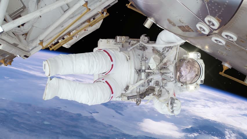 Astronaut Working On International Space Stock Footage Video (100% ...