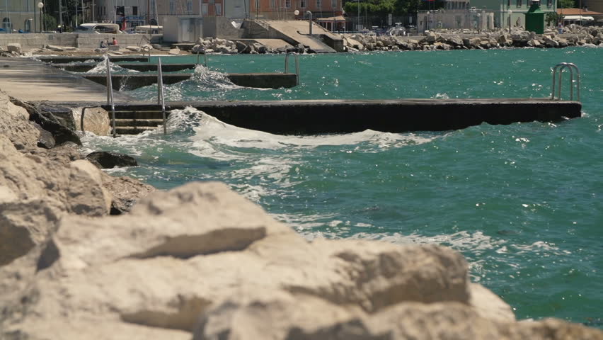 Aerial View Of Calm Sandy Bay Port Willunga With Old Shipping Jetty ...