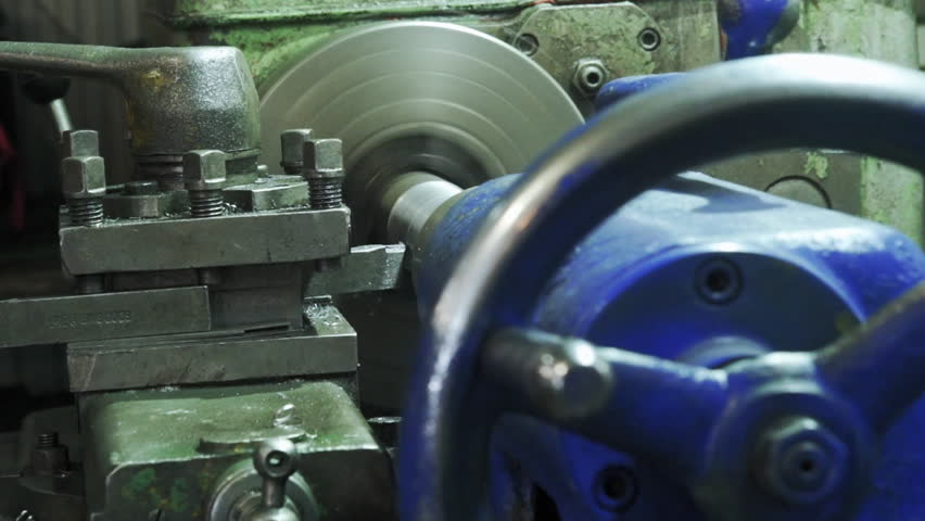 Turning Lathe, Turning Machine With Cutting Tool Stock Footage Video ...