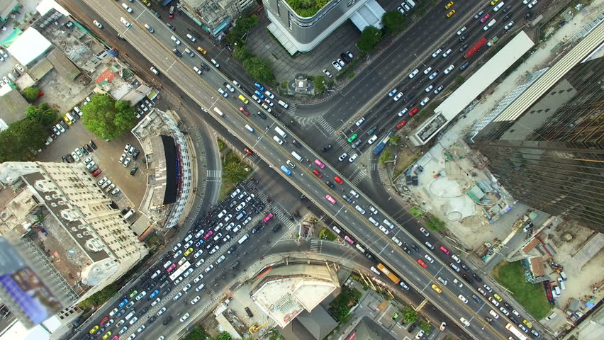 Aerial Top View of Traffic Stock Footage Video (100% Royalty-free ...