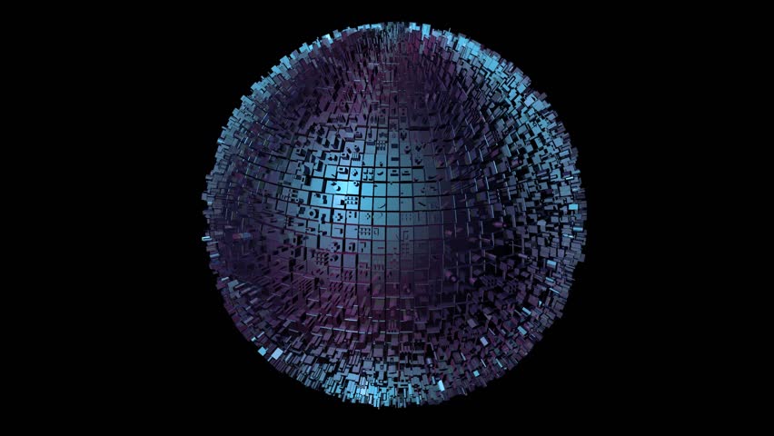 Abstract Futuristic 3D Space Ball In Motion. Perfect Loop Stock Footage ...