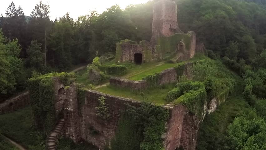 4K Aerial Shot Of Poenari Castle, Romania, Built During The 13th ...