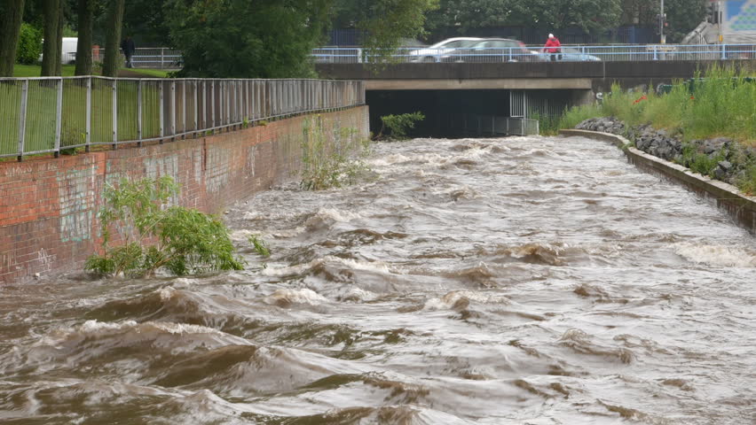 River Rea in Full Spate Stock Footage Video (100% Royalty-free ...