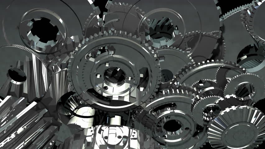 Rotating Gear Wheels Machinery Industrial Background 3D Animation Stock ...