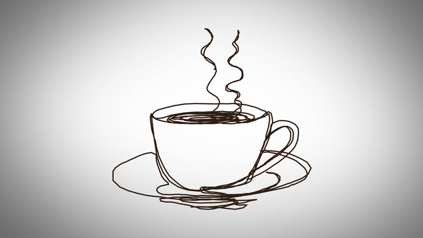 Animation Of Cup With Hot Tea Or Coffee In Drawing Style. Animation In ...