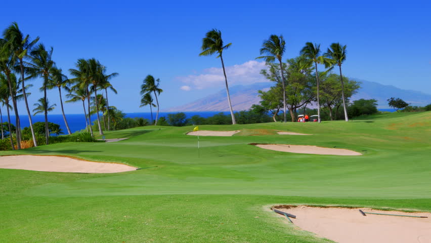Stock video of 4k green golf course, tropical landscape, | 17669257 ...