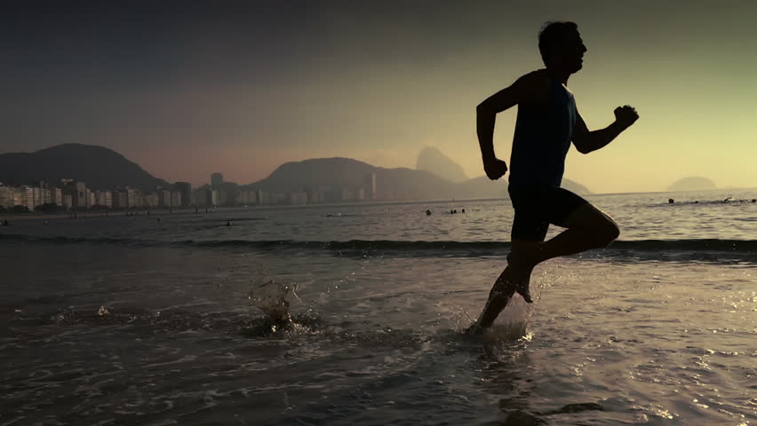 Athletic Man Running in Slow Stock Footage Video (100% Royalty-free ...