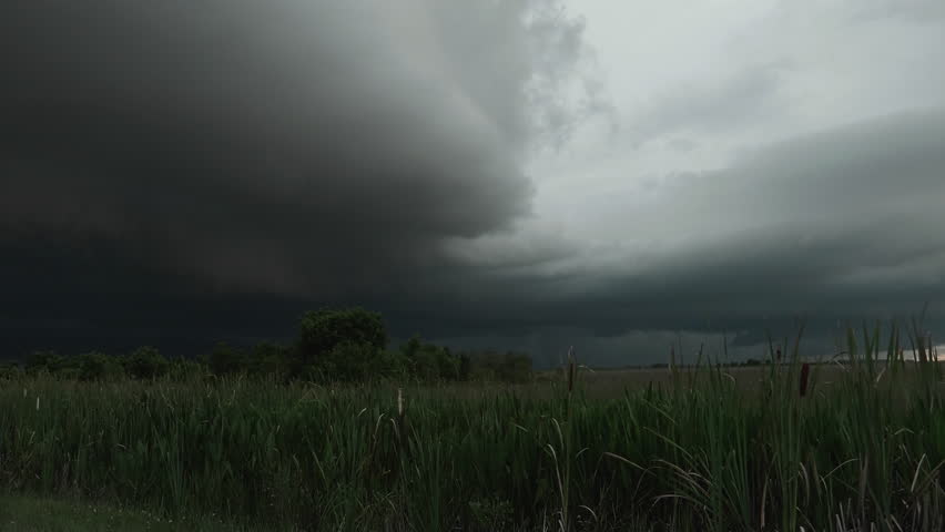 Dark Black Clouds In The Sky Moving In Ahead Of Severe Thunderstorm ...