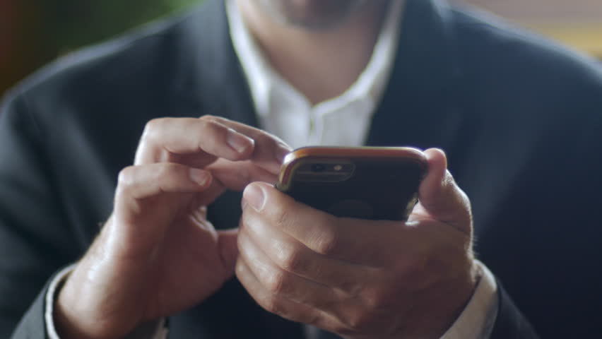 Man Scrolling Through Information On Stock Footage Video (100% Royalty ...