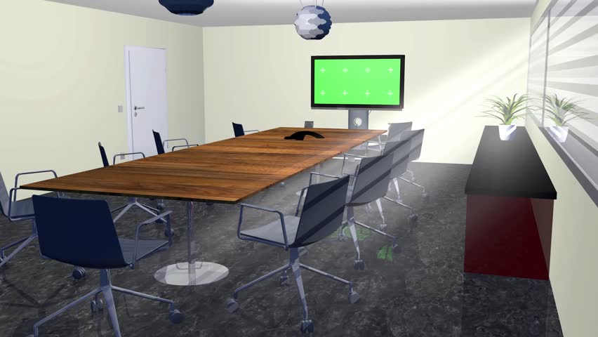 Conference Room with Tv Green Stock Footage Video (100% Royalty-free ...