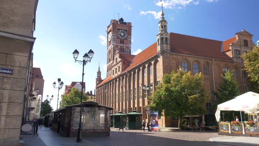 Old Town - Torun. UHD Footage. People On The Streets Of Old Town In ...