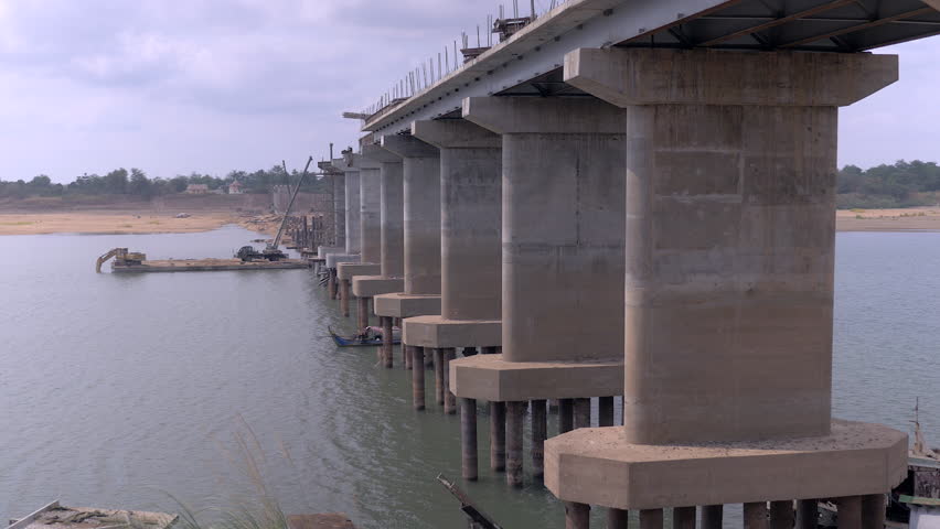 View From The Riverside : Steel Pipe Piles Being Drilled Into The ...