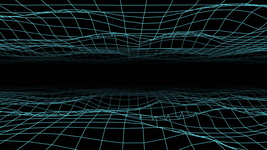Abstract White Flowing 3D Grid On Black Background. Seamless Loop. 4K ...