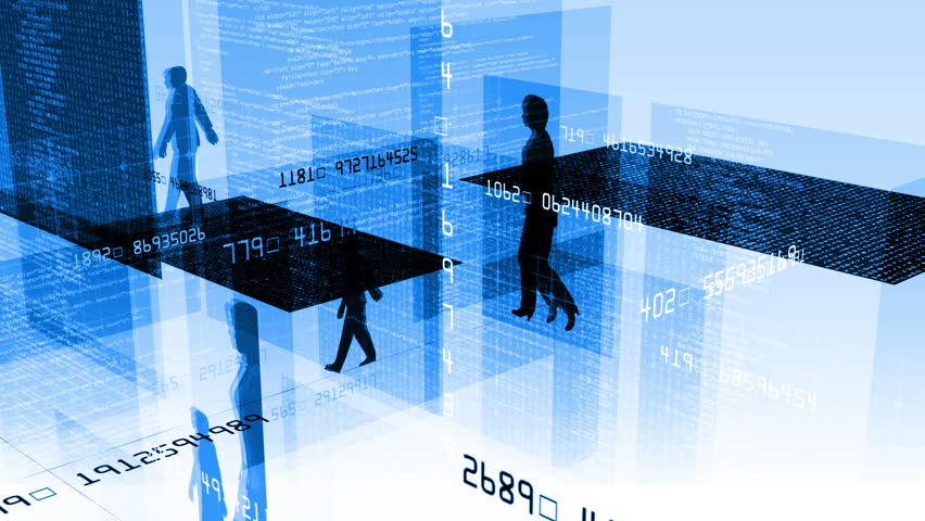 People Walking, Abstract Computer Data Stock Footage Video (100% ...