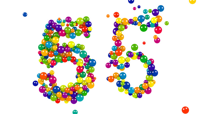 Round Rainbow Colored Balls Forming The Number 35 In An Ornamental ...