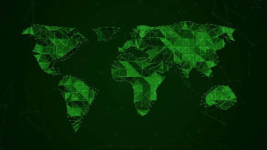 Hacker War Super Modern Digital Data Hacking World Map Simulation 4K ...
