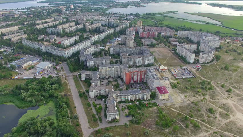 Residential City Block. Aerial View Stock Footage Video (100% Royalty ...