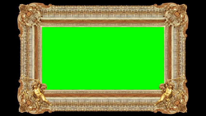 Movement Of A Frame On A Black Background With The With A Green Screen ...