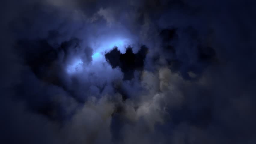 Flying Trough Cloud Tunnel Lit Stock Footage Video (100% Royalty-free ...