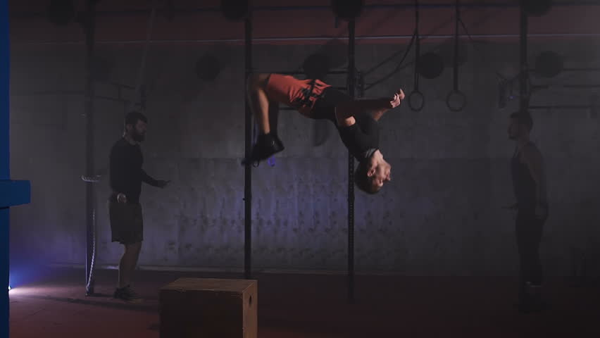 Athletic Man Doing Backflip Jump Stock Footage Video (100% Royalty-free ...