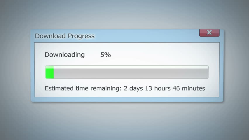 Dialog Window With Download Progress, Green Status Bar Showing Process ...