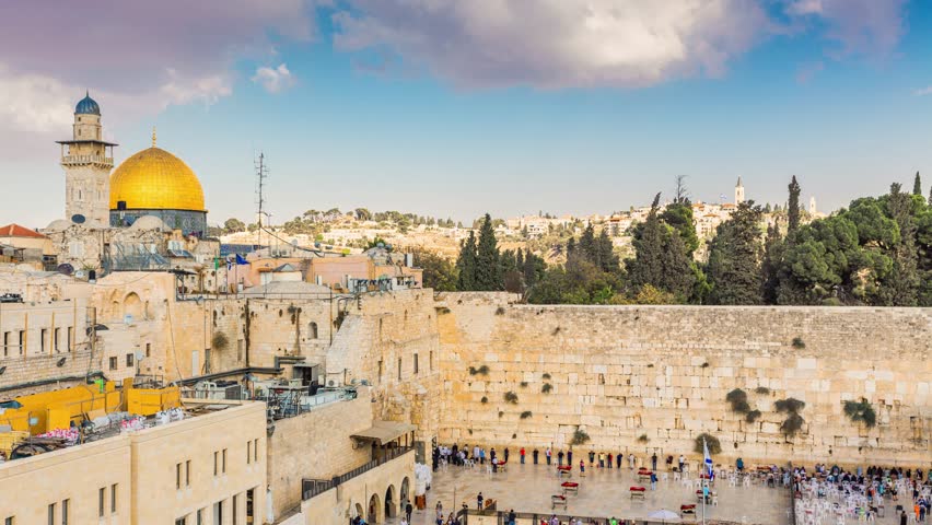 Panoramic View to Western Wall Stock Footage Video (100% Royalty-free ...