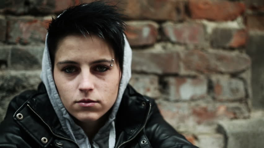 Stock video of young sad punk girl sitting by | 2207347 | Shutterstock