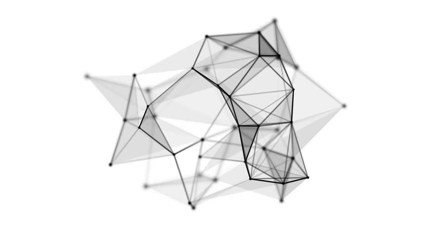 4k Abstract 3d Box Mesh Cube Frame Line Wireframe Space Particle Design ...