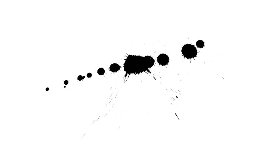 Eight Animated Black And White Blotches. Ink Drops On White. Stock ...