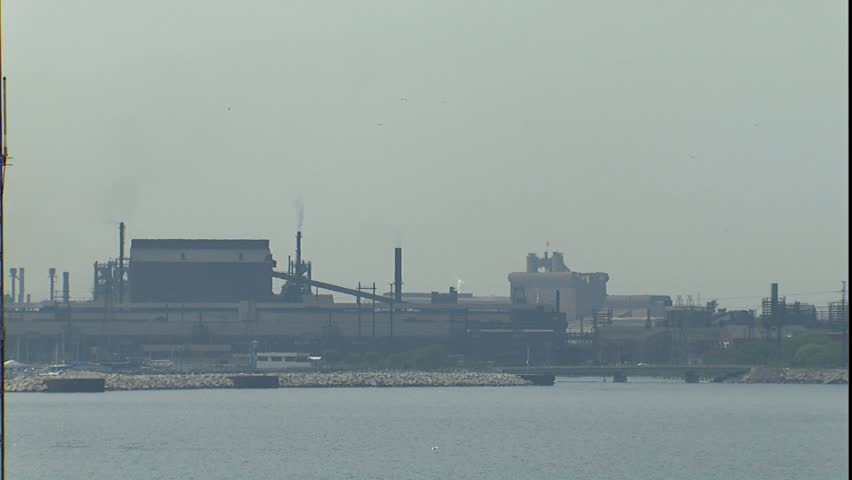 Stock video of steel mill, lake michigan, gary, indiana | 2225467 ...