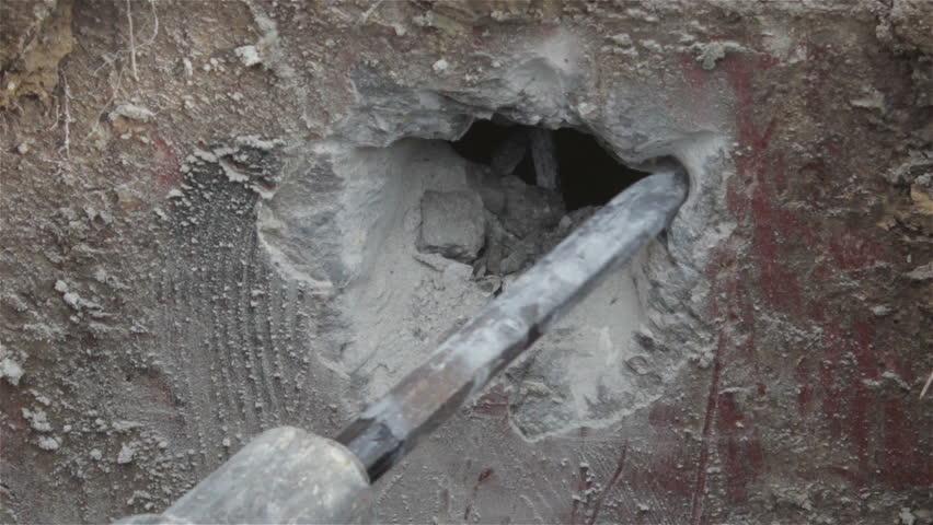 Building Demolition Jack Hammer Drill Breaking Concrete Stock Footage ...