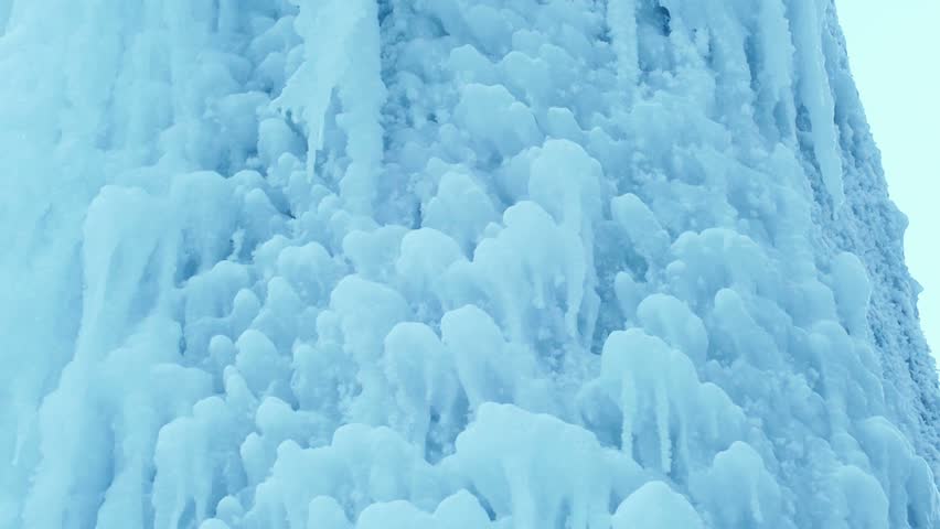 Stock video of icy waterfall close-up, blue ice mountain. | 23036287 ...