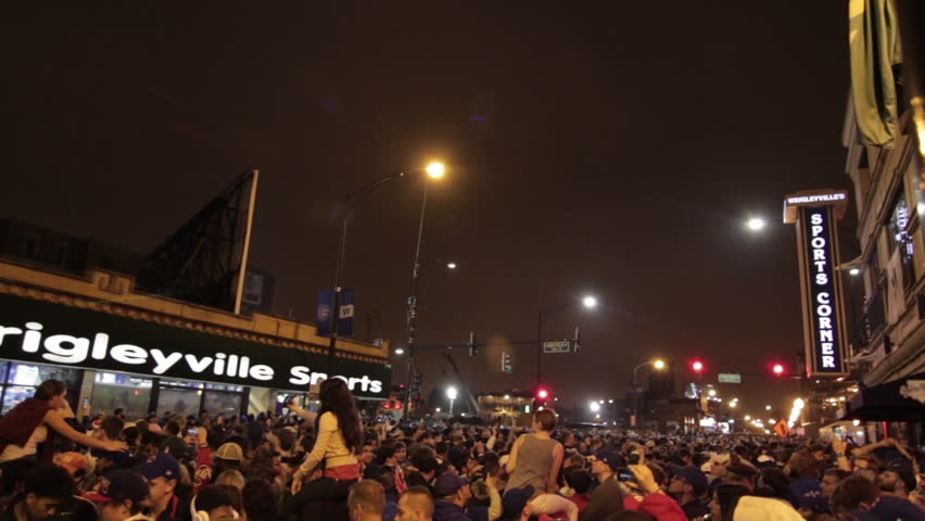 CHICAGO, ILLINOIS - 2010: Addison Street Sign In Front Of Wrigley Field ...