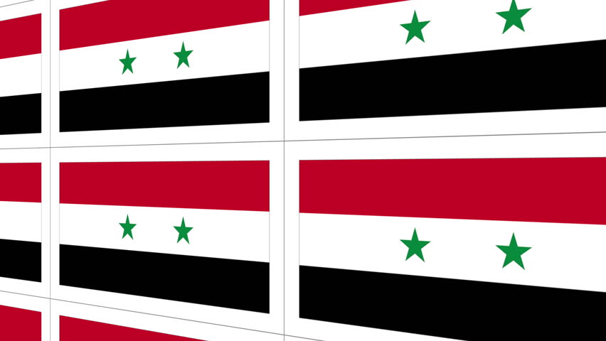 Sheet Of Postcards With National Flag Of Syria. Sate Symbol Of Syrian ...