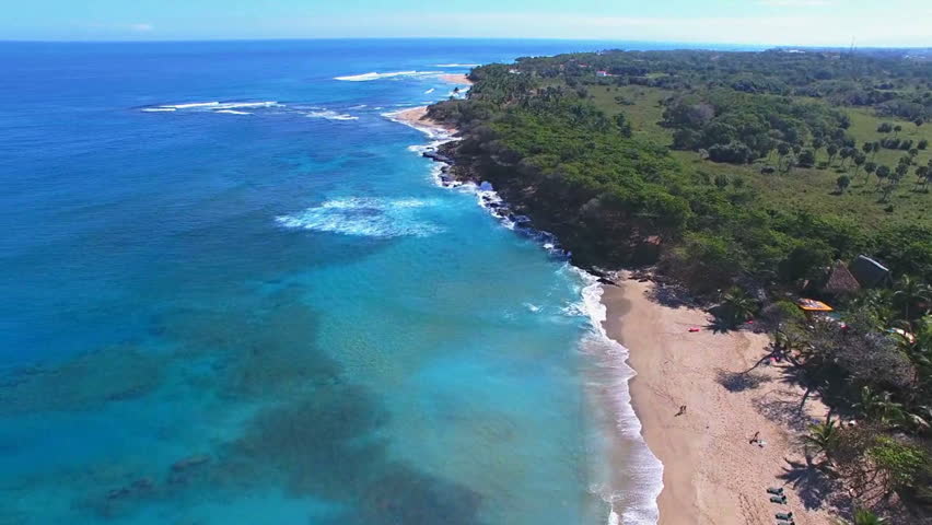Aerial - Flying High Above The Coast Of Vir With Wild Beaches And A ...