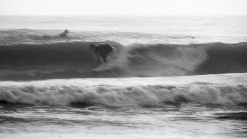 Surfing in the Atlantic Ocean Stock Footage Video (100% Royalty-free ...